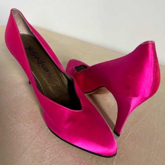 Yves Saint Laurent | Shoes | Vintage Pink Ysl Heels | Poshmark
